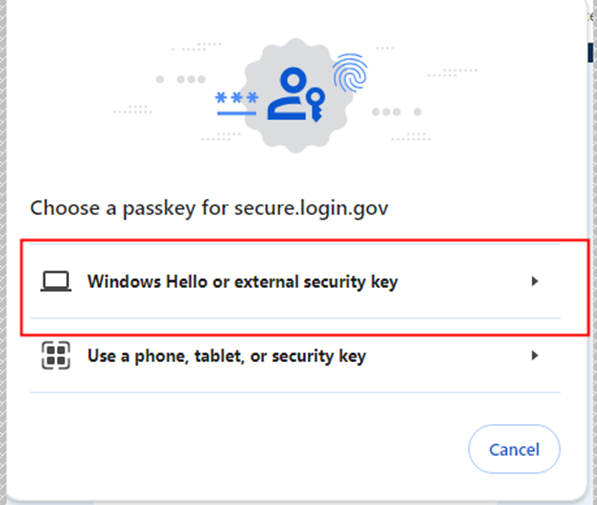 Sign-in with Login.gov using a Security Key – USA Performance