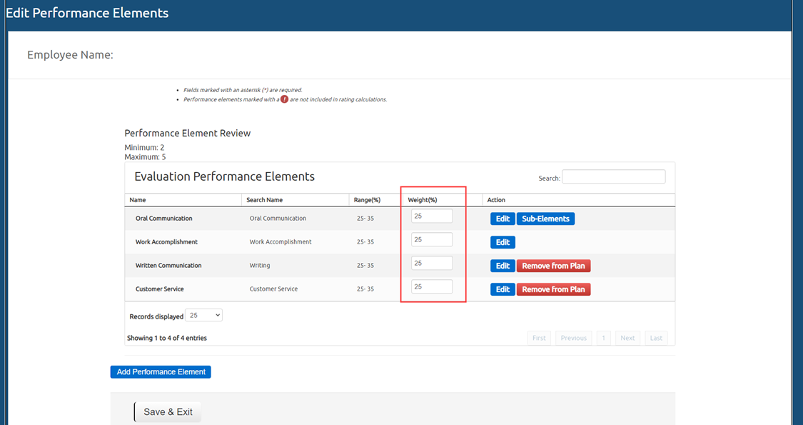 Adding and Editing Performance Elements – USA Performance
